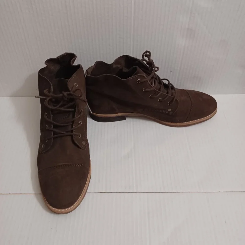 Diba | Shoes | Diba Eli Lace Up Chelsea Boots Brown Suede Leather Upper ...